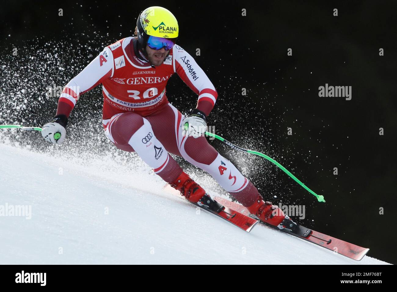 Austria's Daniel Danklmaier speeds down the course during an alpine ski ...