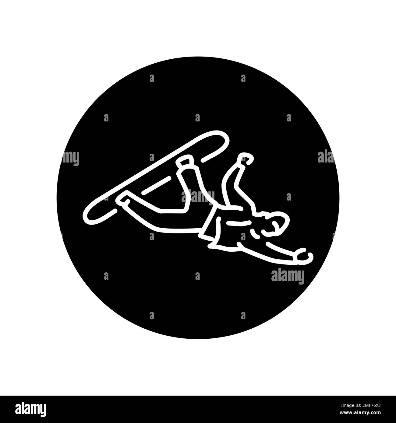 Skier color line icon. Skiing in winter Alps. Vector illustration Stock ...