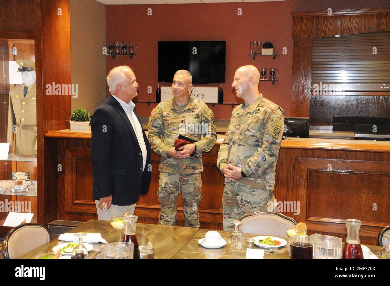 Louisiana State Rep. Charles Owen, (left) gets to know post Command Sgt ...