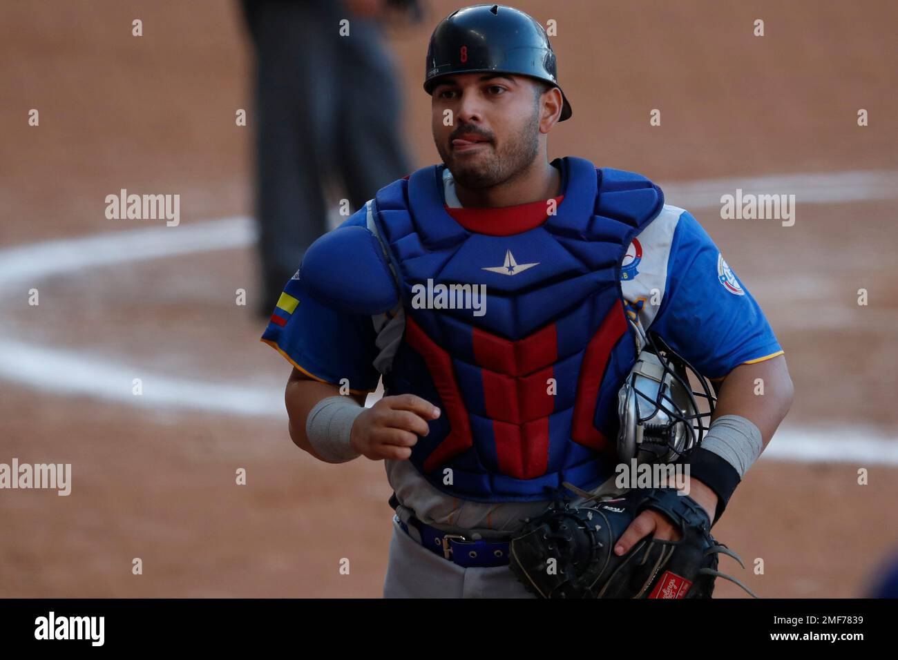 Colombia's catcher Christian Correa walks to the dugout during the ...