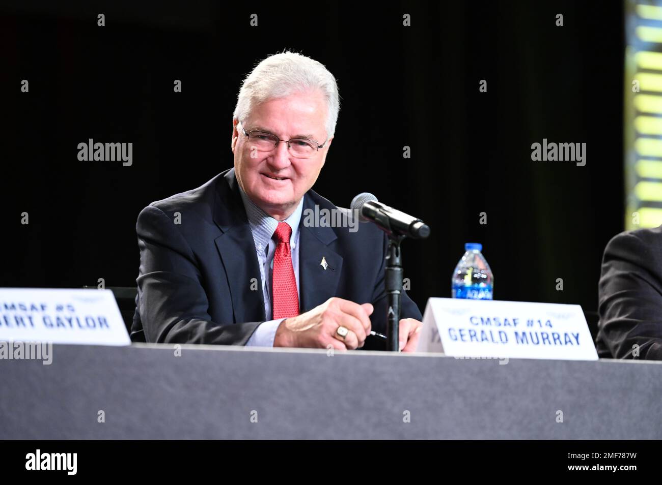 The 14th Chief Master Sgt. of the Air Force Gerald R. Murray speaks to ...