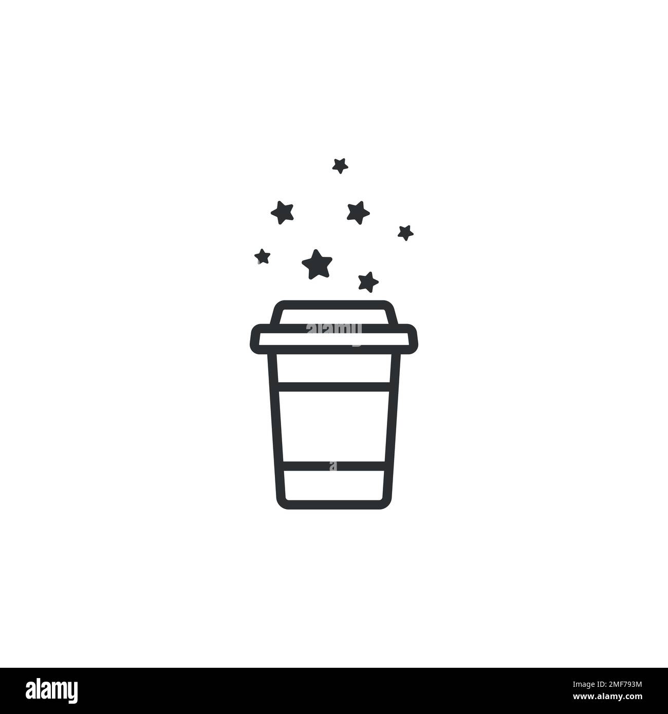 take-out coffee with cap and stars. disposable cardboard cup of coffee ...
