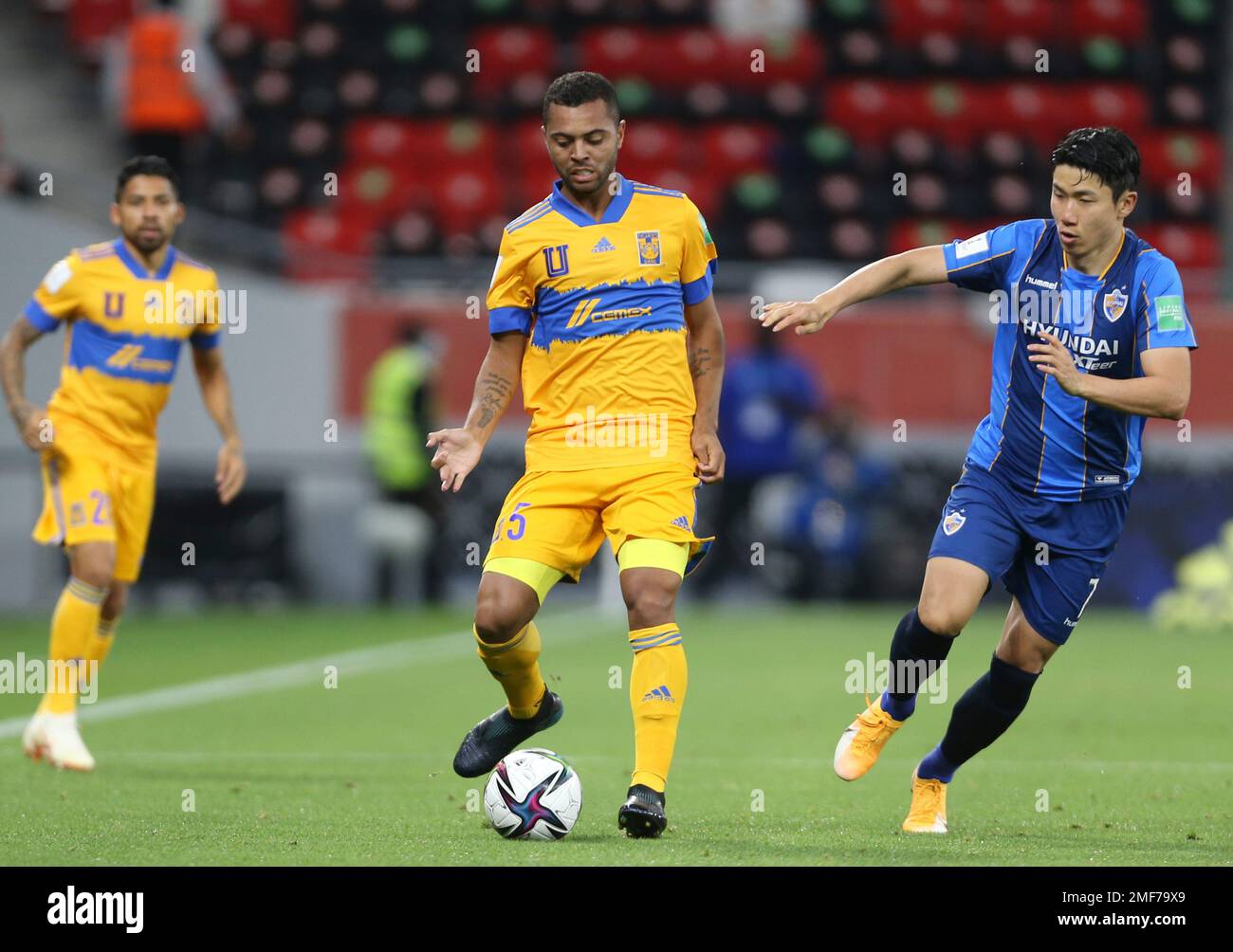 Rafael Carioca of Tigres UANL passes the ball in front of Ulsan Hyundai ...