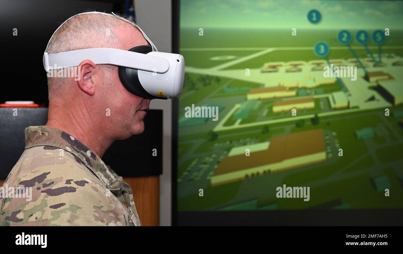 Col. Daniel Diehl, 509th Bomb Wing commander, uses a virtual reality ...