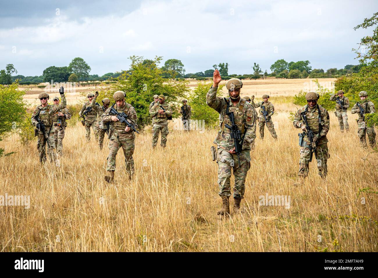Airmen from the 423d Security Forces Squadron hold their position ...