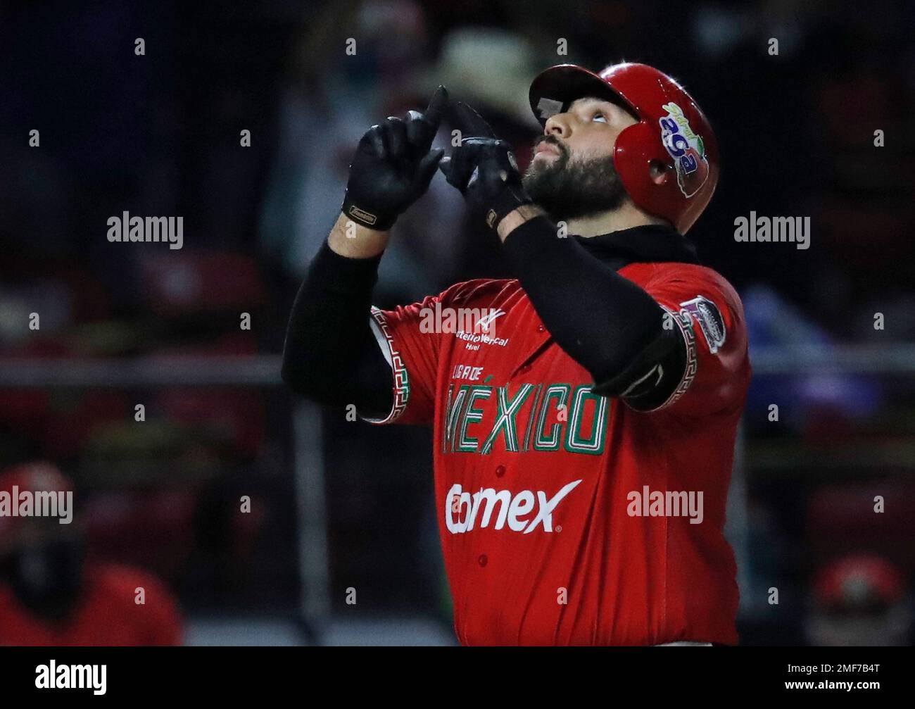 Mexico's Julian Leon celebrates after hitting a grand slam during the ...