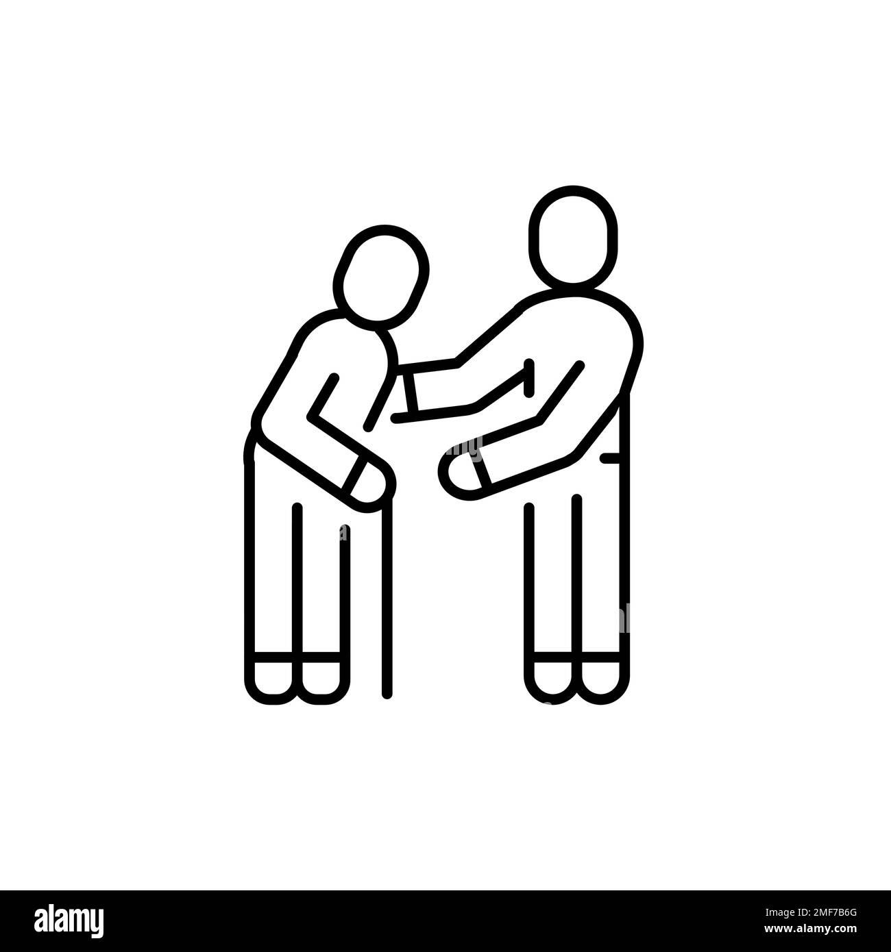Equality Between Old And Young Color Line Icon Multinational Company