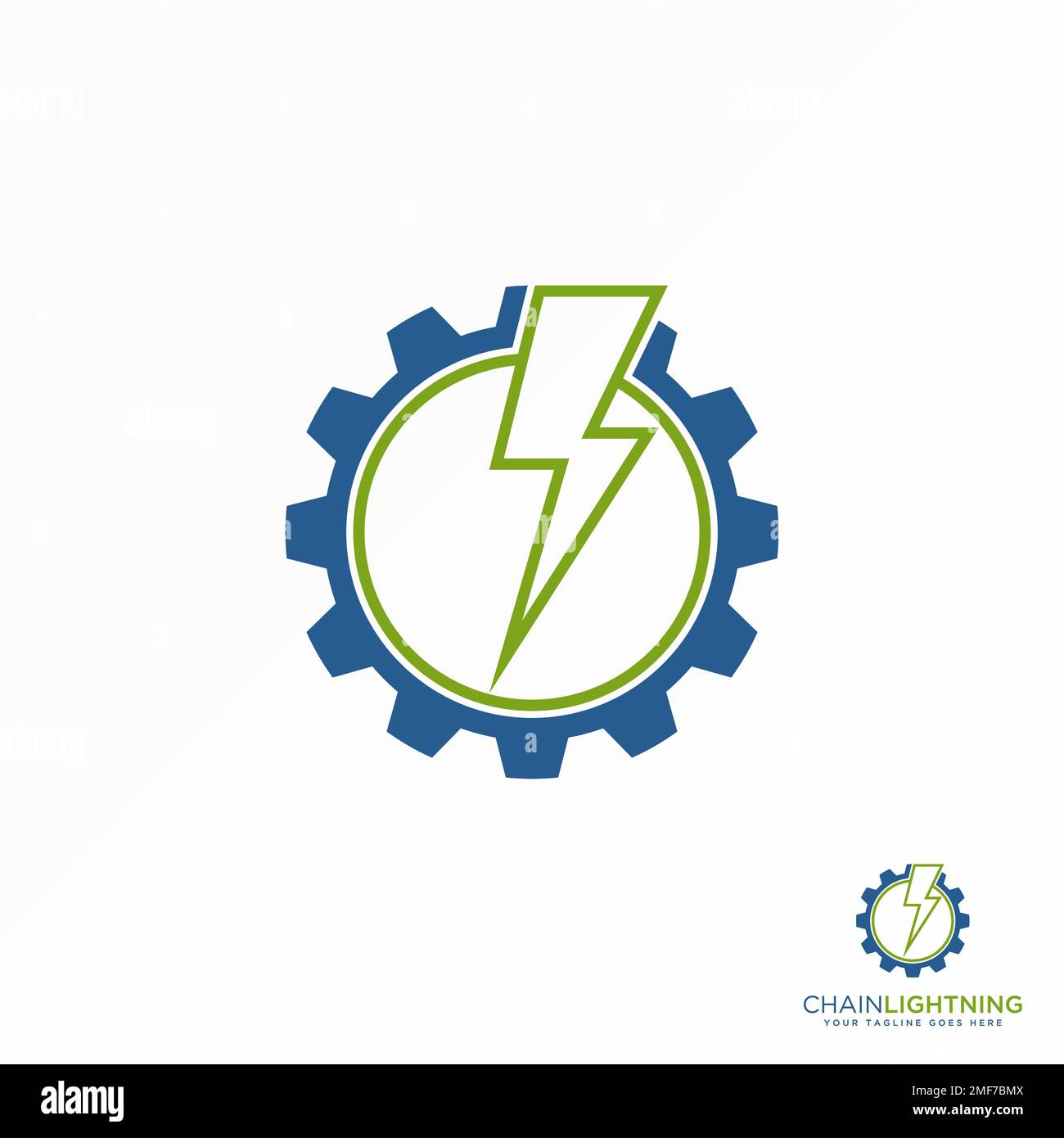 simple and line Electric or power inside gear image graphic icon logo ...