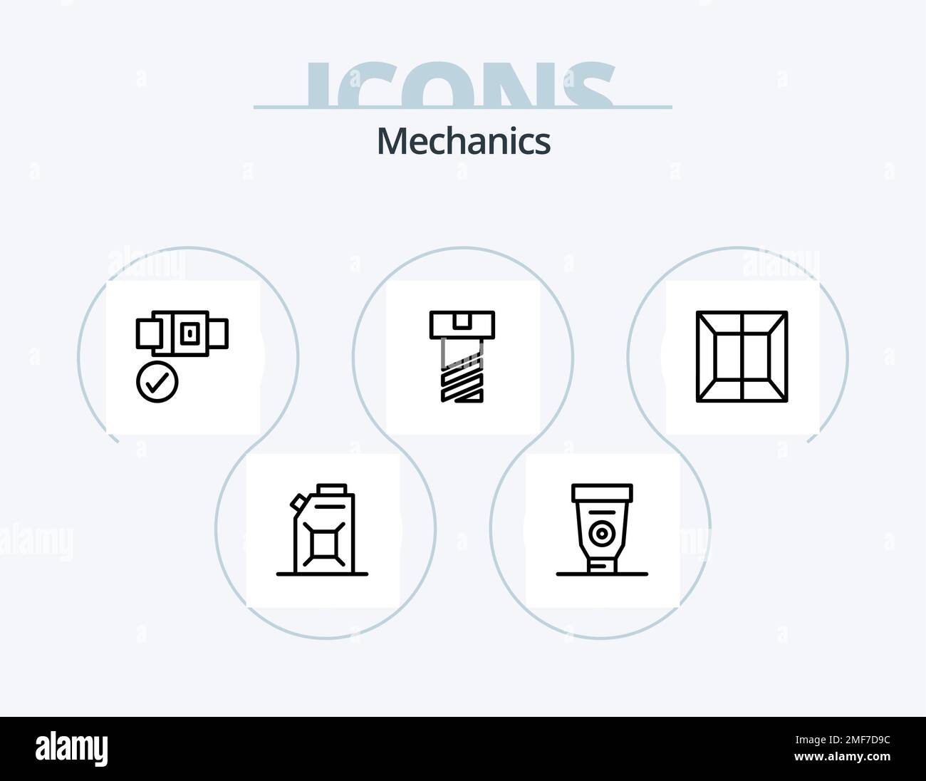 Mechanics Line Icon Pack 5 Icon Design. . . screw. wheel. friction ...