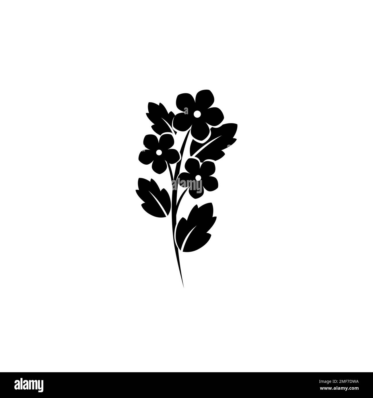 Black flat icon of cornflower, blue-bonnet, bluet, centaury, dusty ...