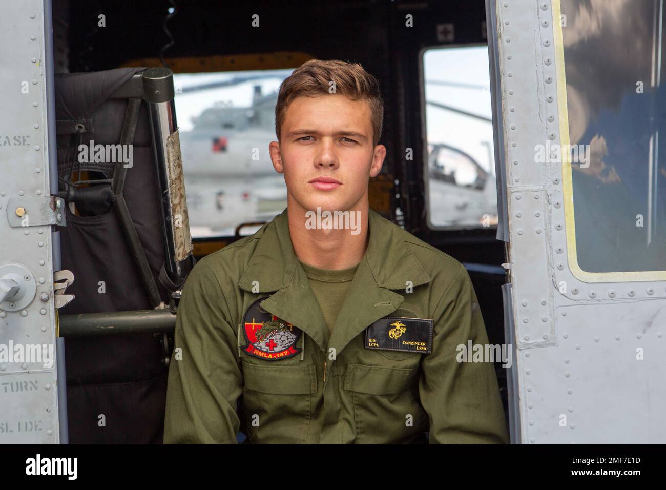 U.S. Marine Corps Lance Cpl. Bryson Danzinger, a flight-line mechanic ...