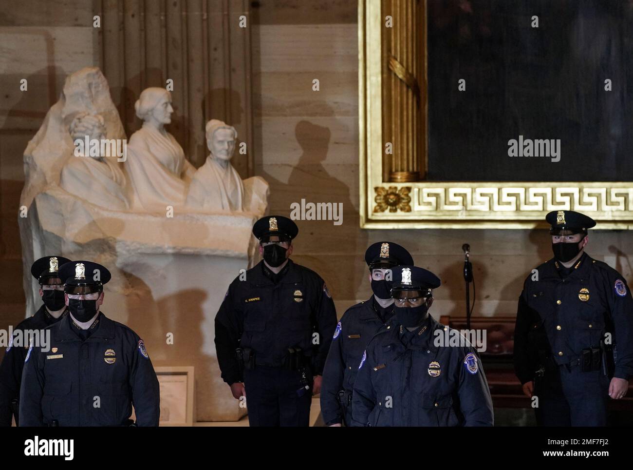 U S Capitol Police Officers Stand Before A Laying In Honor Ceremony