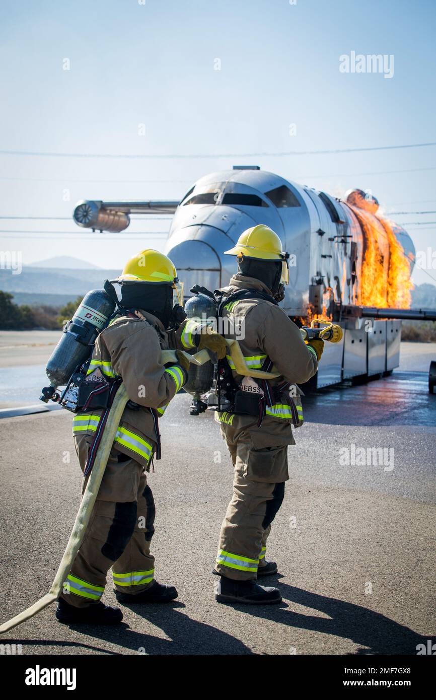 U.S. Marines with Aircraft Rescue and Fire Fighting, Headquarters and ...