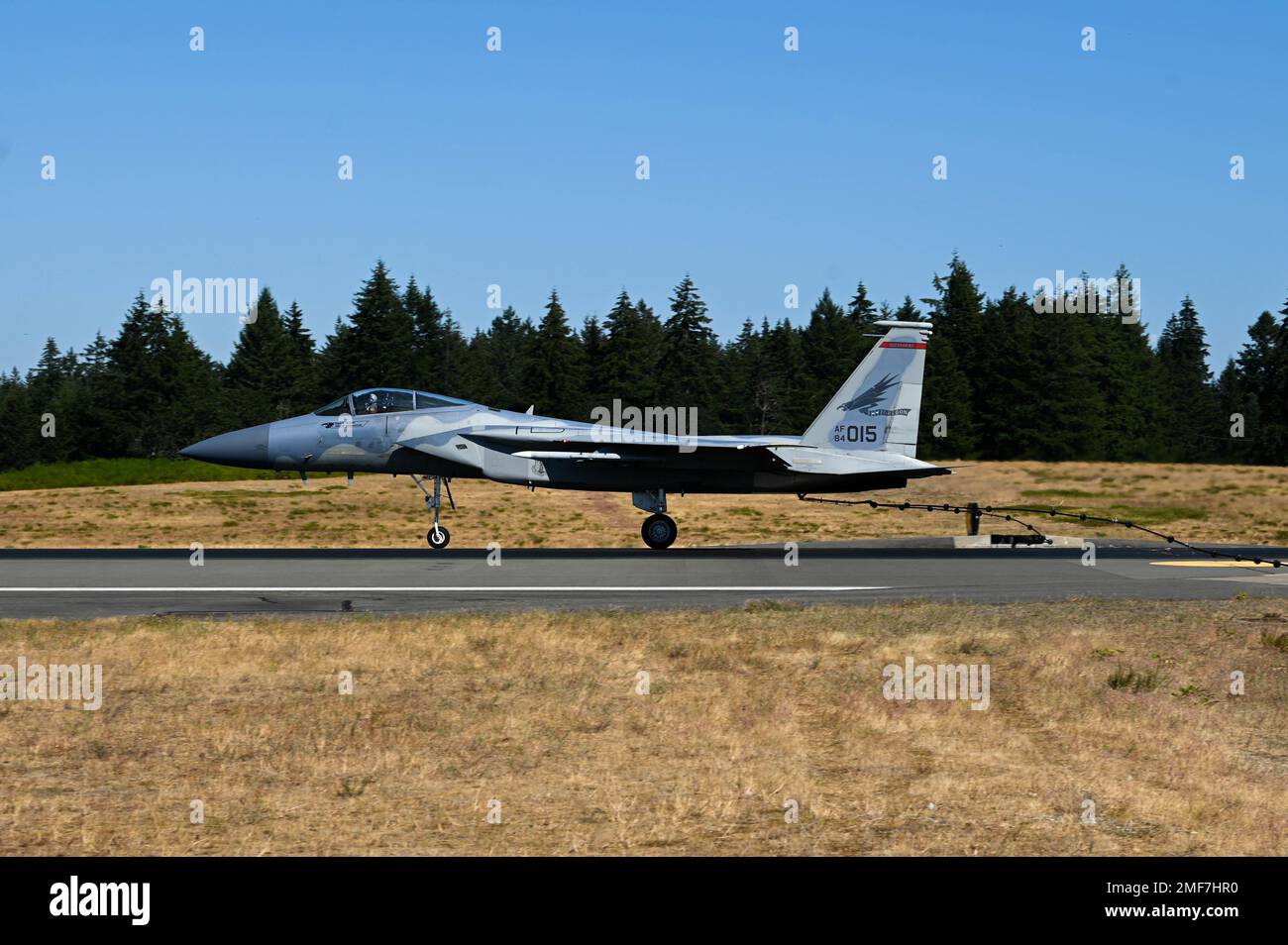 A U.S. Air Force F-15 Eagle from the Oregon Air National Guard’s 142nd ...