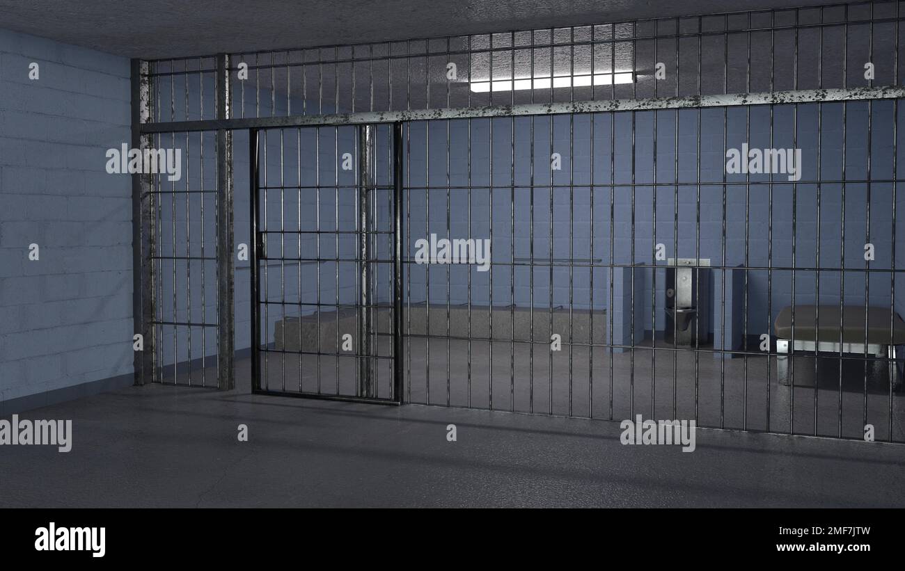 3D-Illustration of an empty prison cell, no prisoner Stock Photo - Alamy