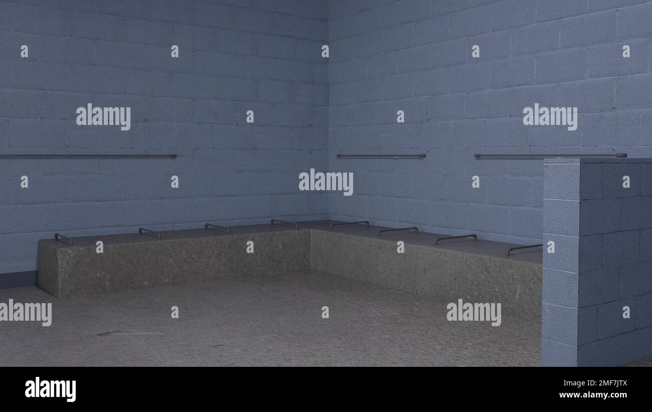 3D-Illustration of an empty prison cell, no prisoner Stock Photo - Alamy