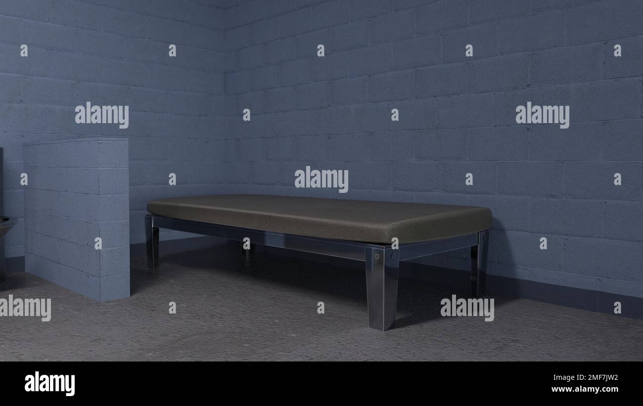 3D-Illustration of an empty prison cell, no prisoner Stock Photo - Alamy