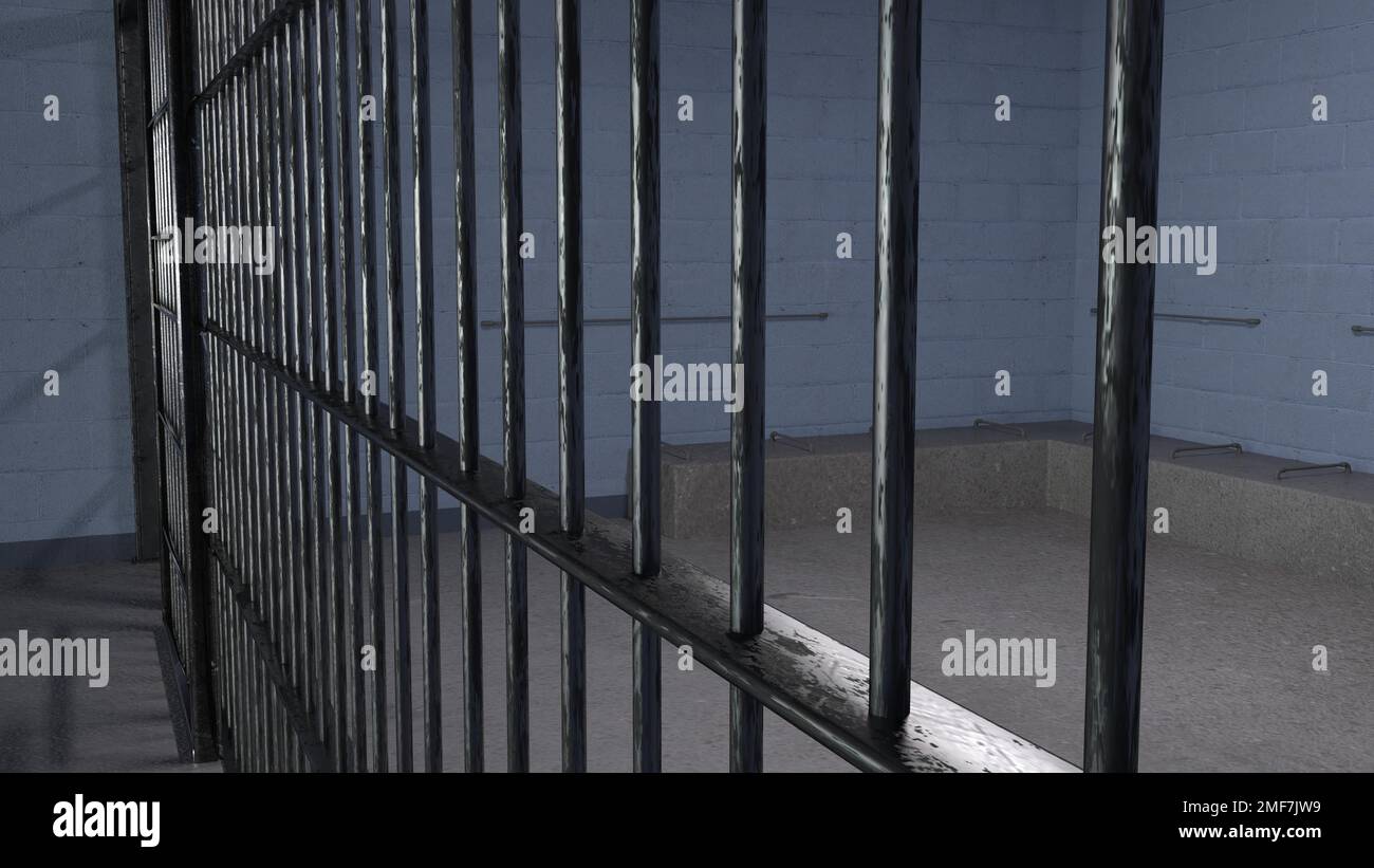 3D-Illustration of an empty prison cell, no prisoner Stock Photo - Alamy