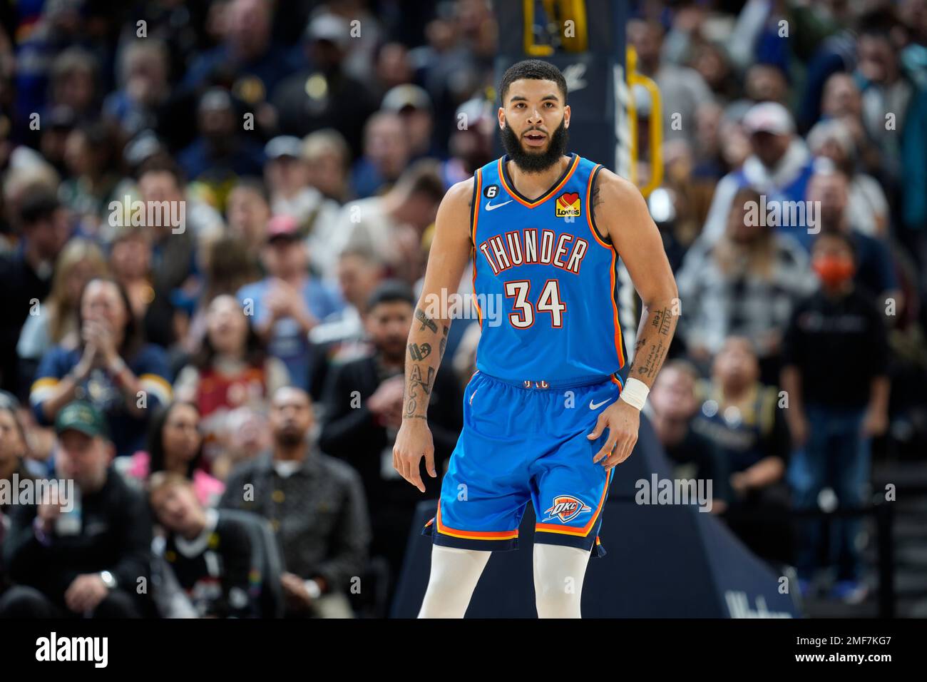 Oklahoma City Thunder forward Kenrich Williams (34) in the second half ...