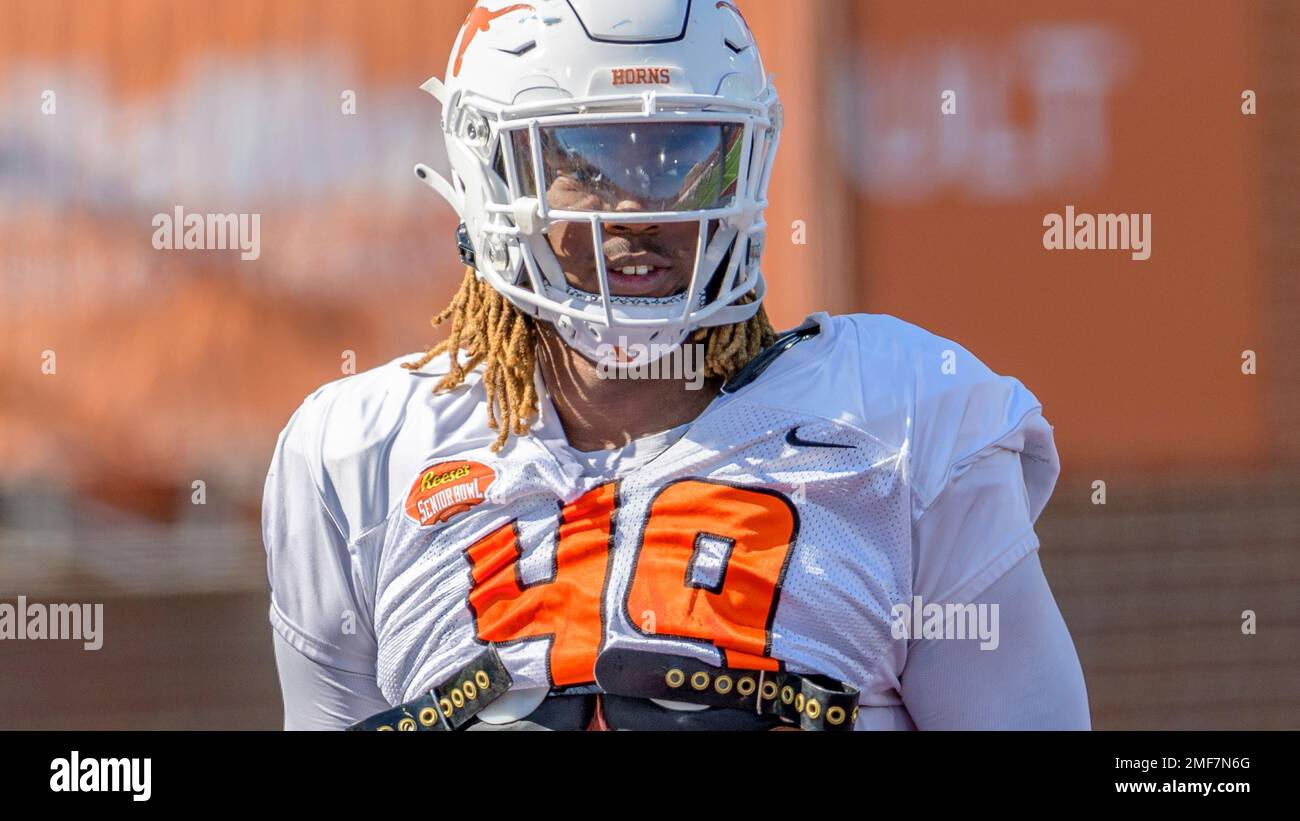 National Team defensive lineman Ta'Quon Graham of Texas (49) runs a ...