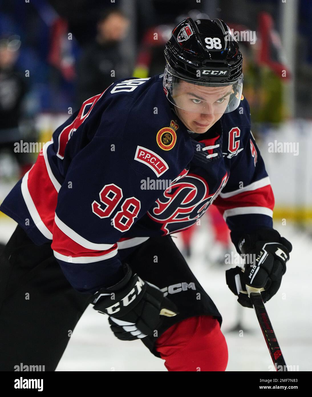 Regina Pats' Connor Bedard skates during on-ice testing ahead of the ...