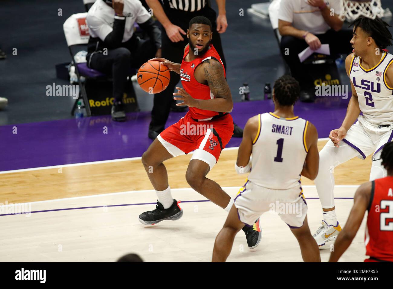 Texas Tech guard Jamarius Burton (2) in the first half of an NCAA ...