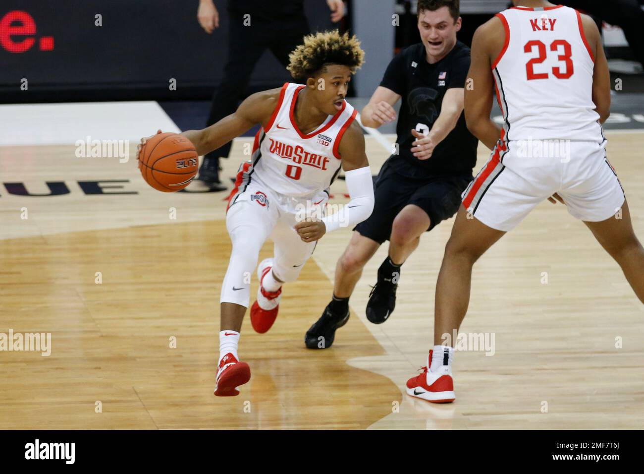 Ohio State's Meechie Johnson plays against Michigan State during an ...