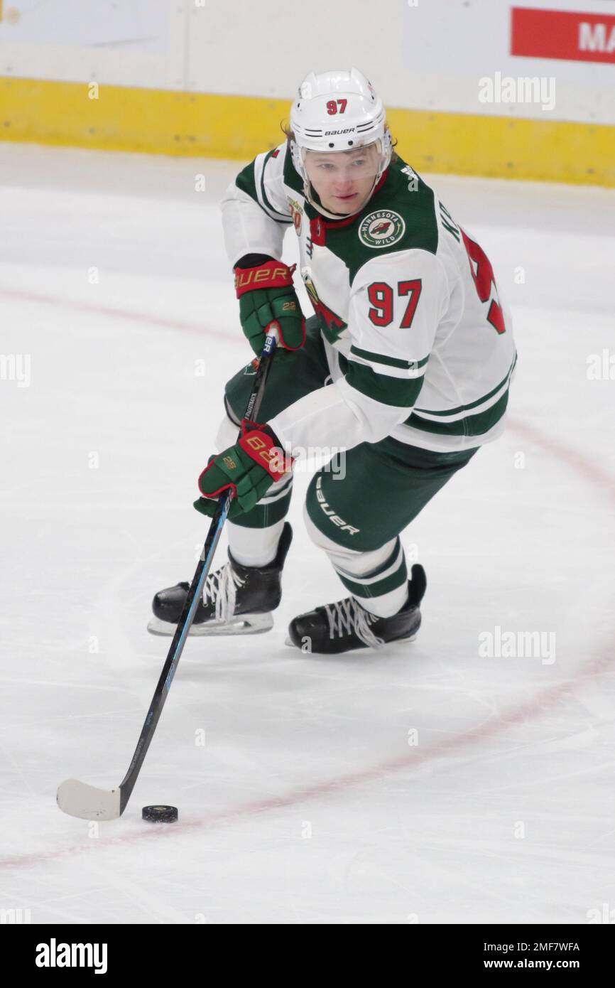 Minnesota Wild left wing Kirill Kaprizov plays against the Colorado ...