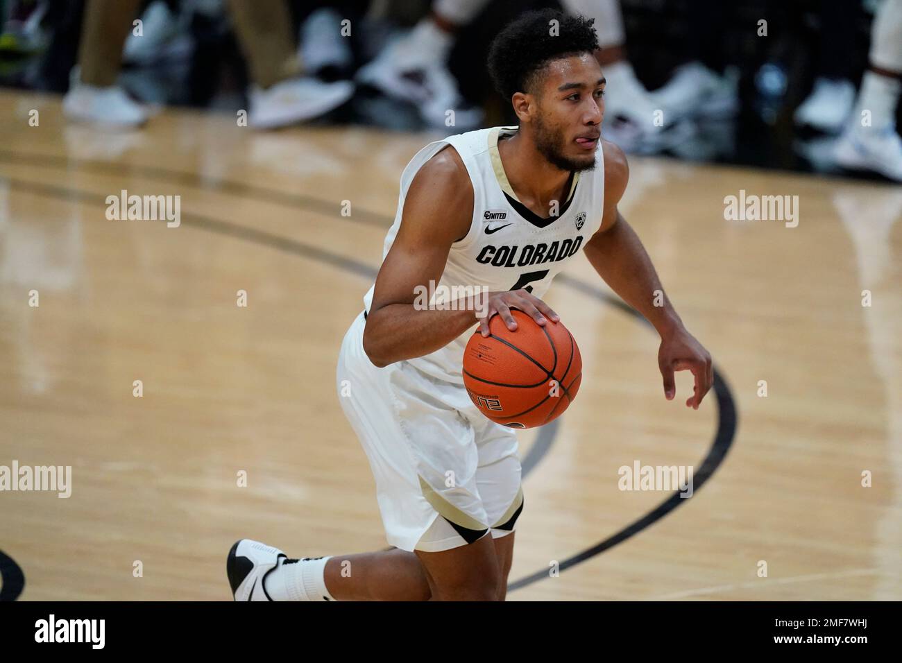 Colorado guard D'Shawn Schwartz (5) in the first half of an NCAA ...