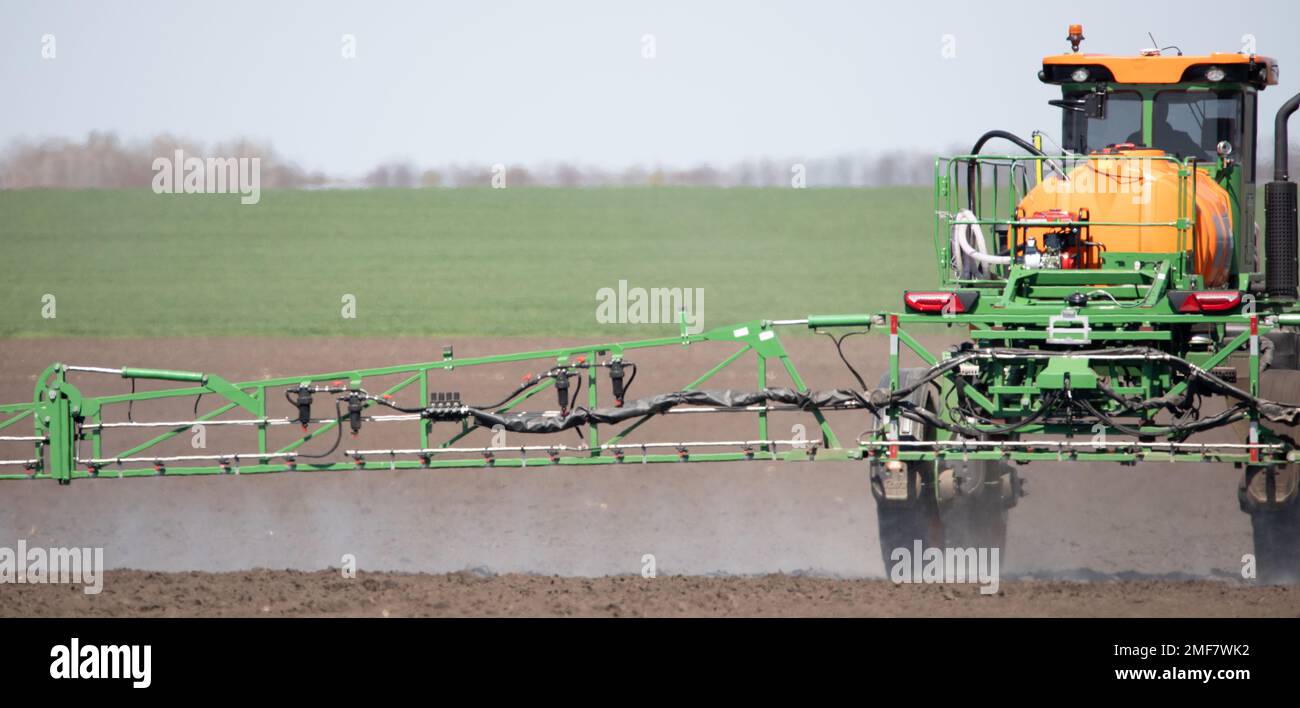 Soil treatment with drugs. Application of herbicides. pesticides or fertilizers with the help of ...