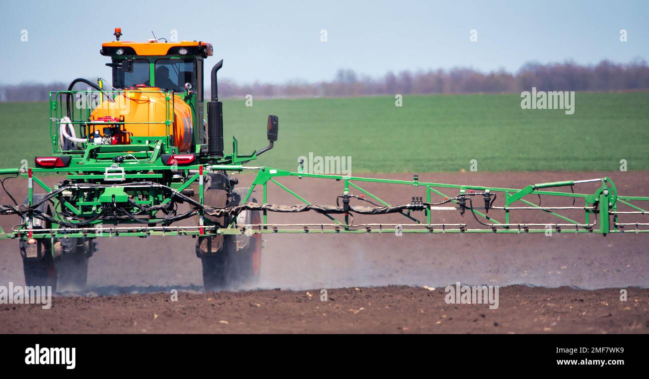 Soil treatment with drugs. Application of herbicides. pesticides or fertilizers with the help of ...