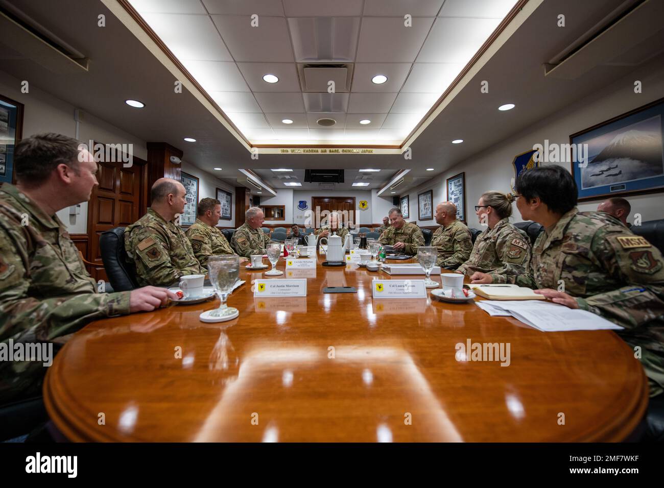 Lt. Gen. James Jacobson, center, Pacific Air Forces deputy commander ...