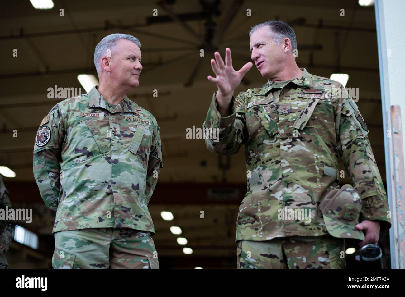 Brig. Gen. David Eaglin, right, 18th Wing commander, briefs Lt. Gen ...