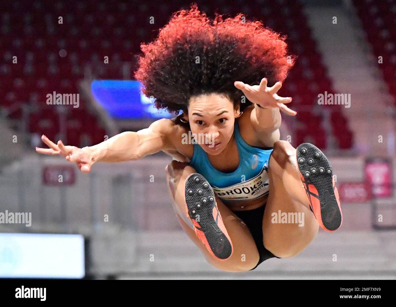 Taliyah Brooks of the United States competes in women's long jump ...