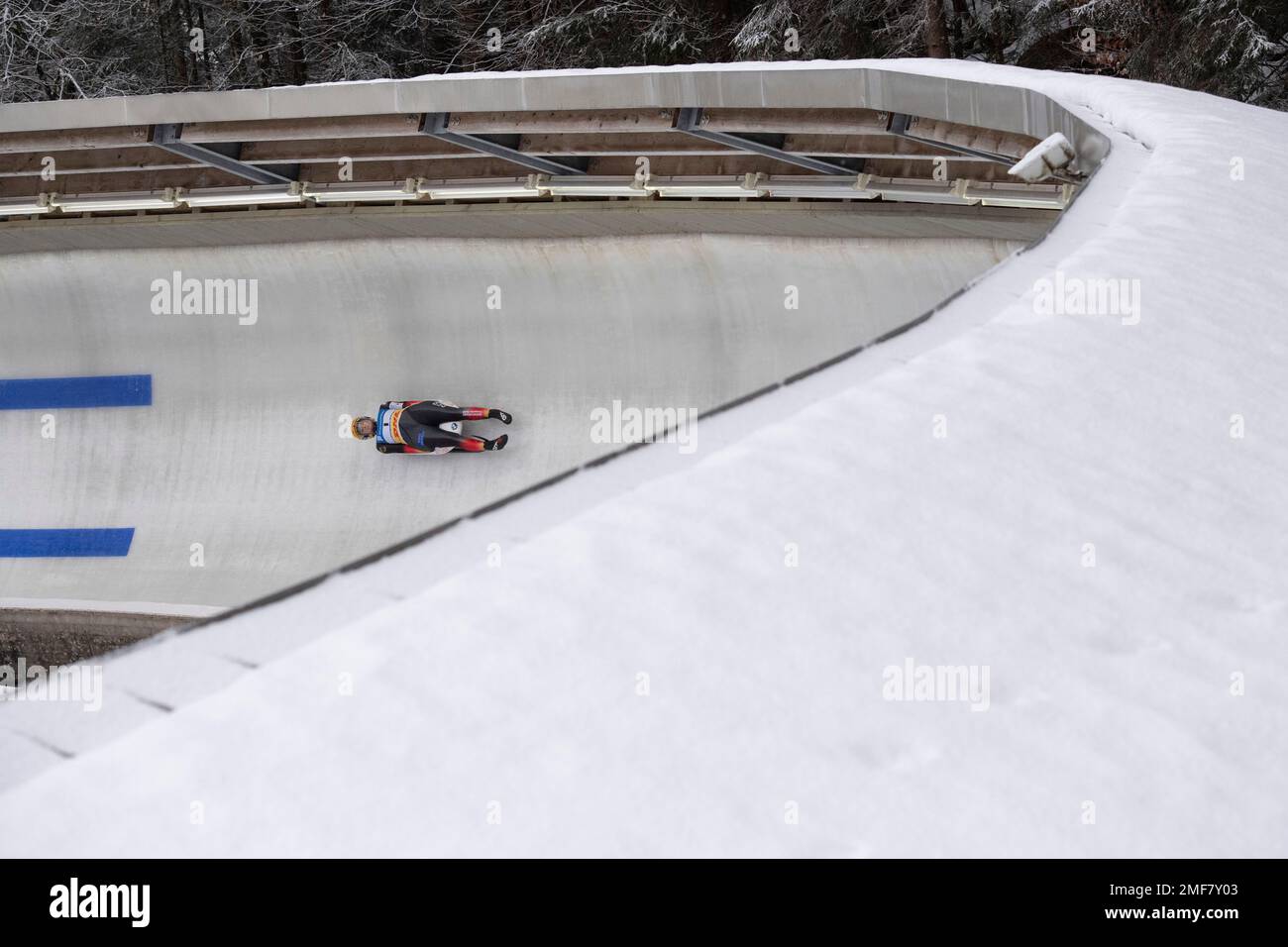 Natalie Geisenberger of Germany speeds down the track during the women ...