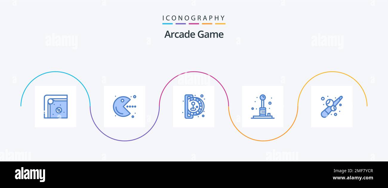 Arcade Blue 5 Icon Pack Including billiard. play. insert coin. games ...