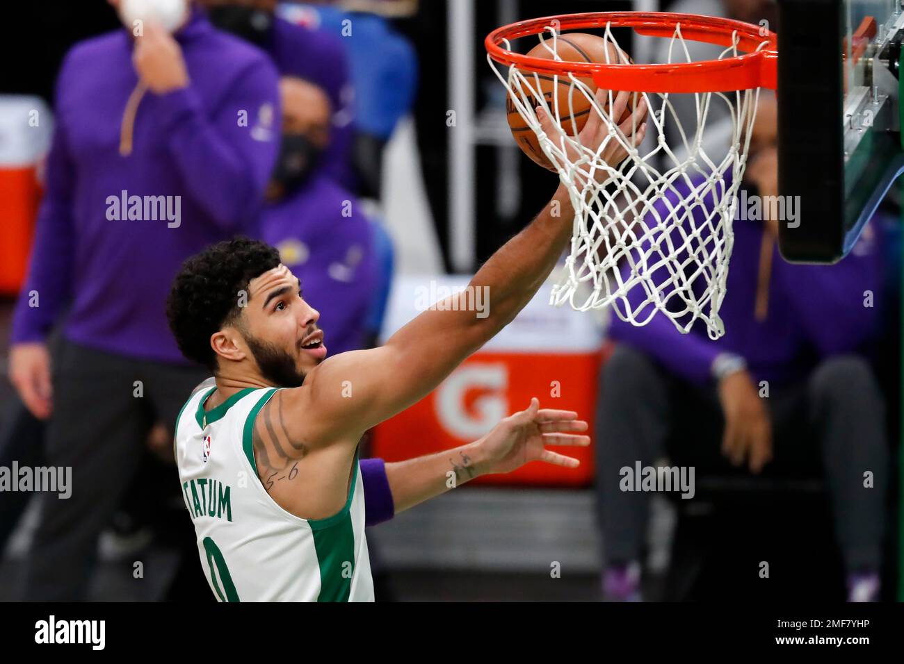 Boston Celtics' Jayson Tatum shoots during the second half of an NBA ...
