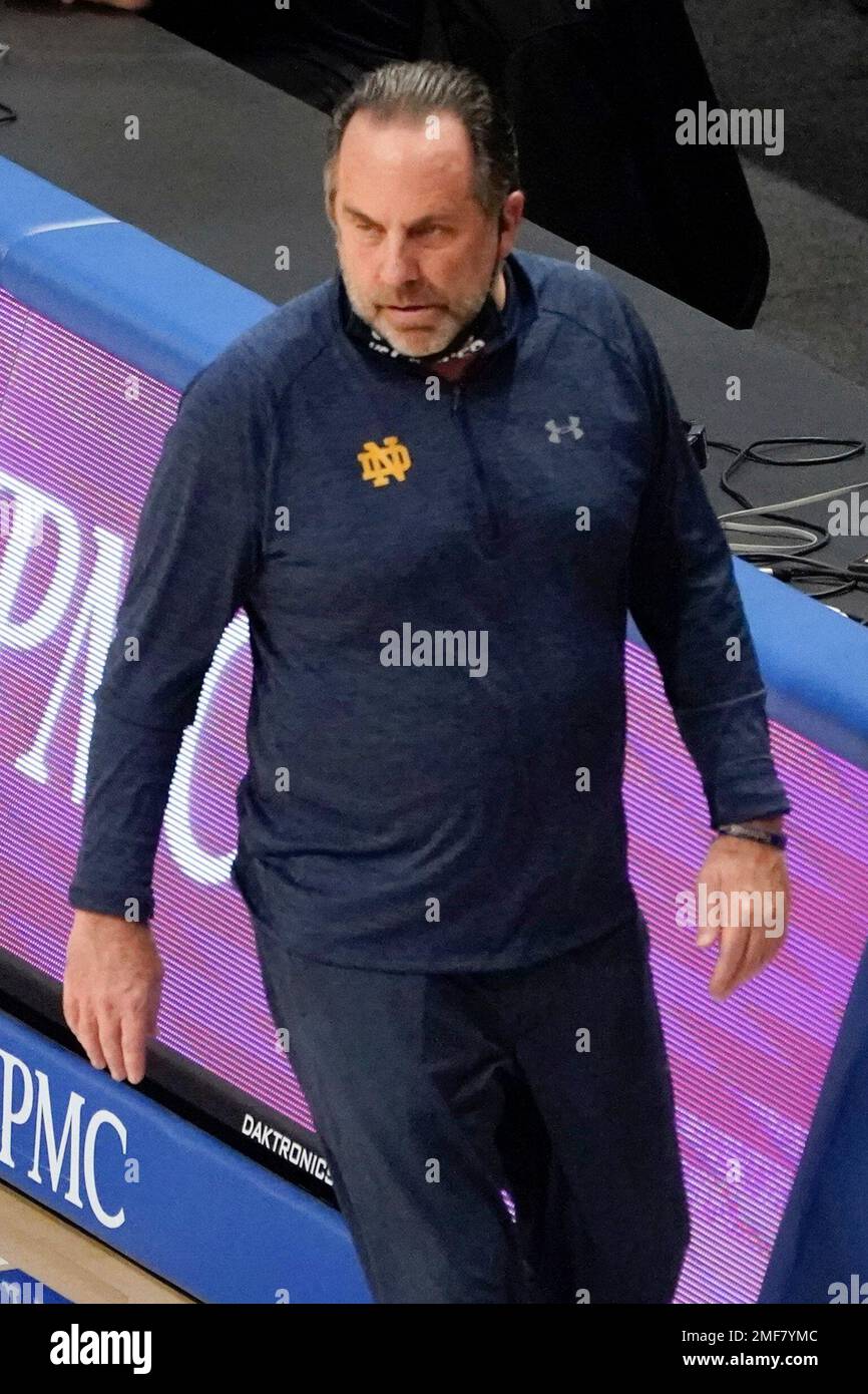 Notre Dame head coach Mike Brey during the first half of an NCAA ...