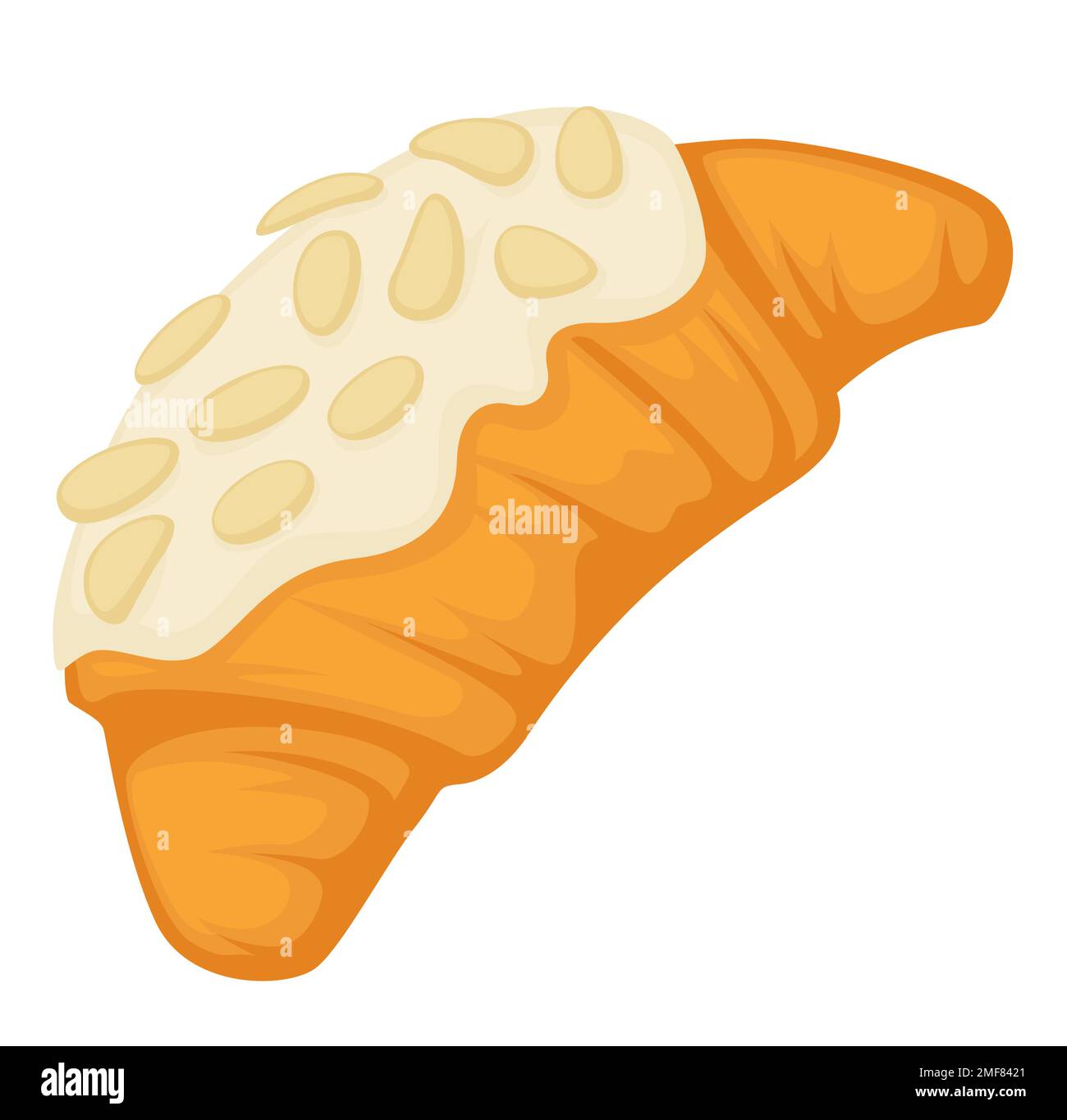French croissant with cream and sesame seeds vector Stock Vector Image ...