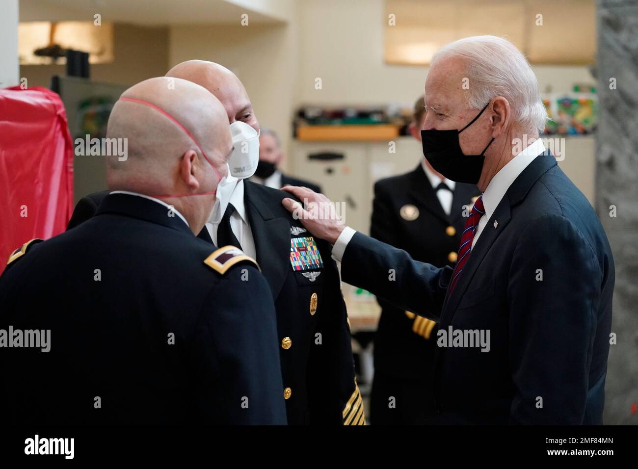 President Joe Biden speaks with Col. Andrew Barr, Director at Walter ...