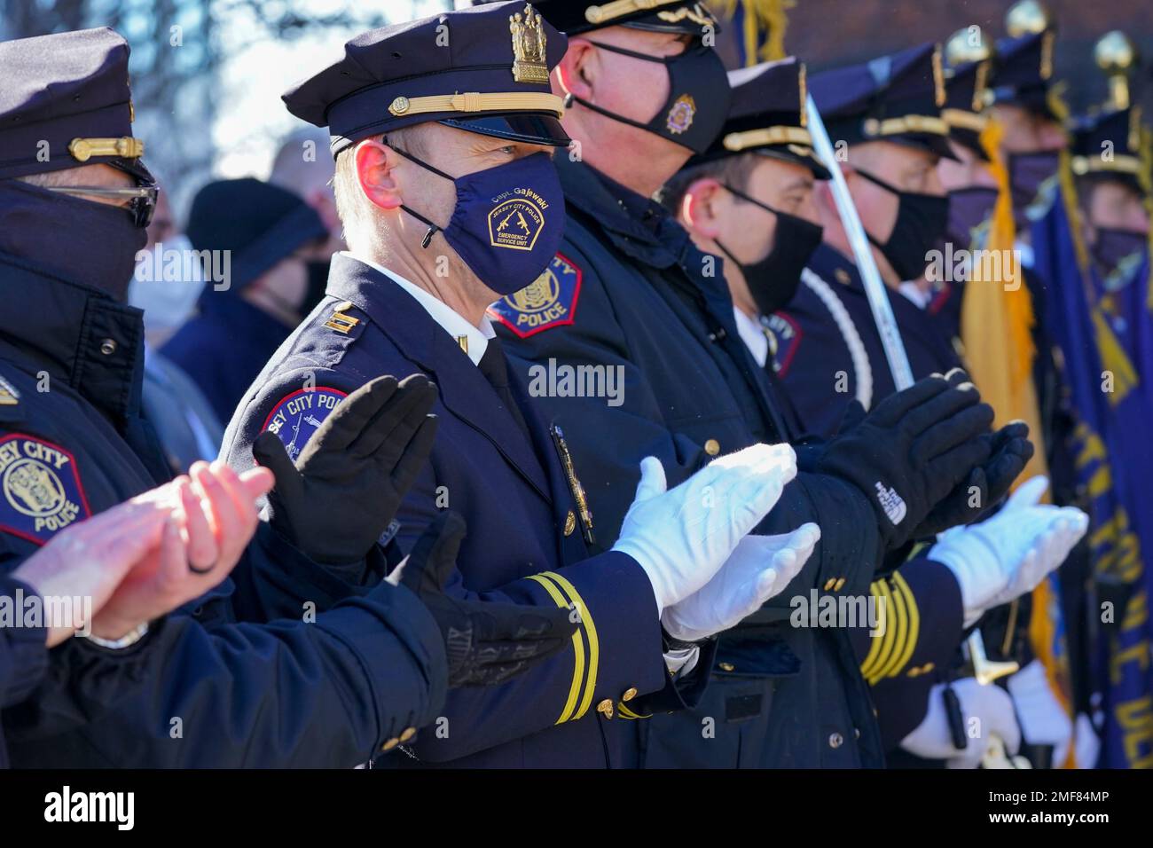 Jersey City Police Department officers applaud Police Chief Michael ...