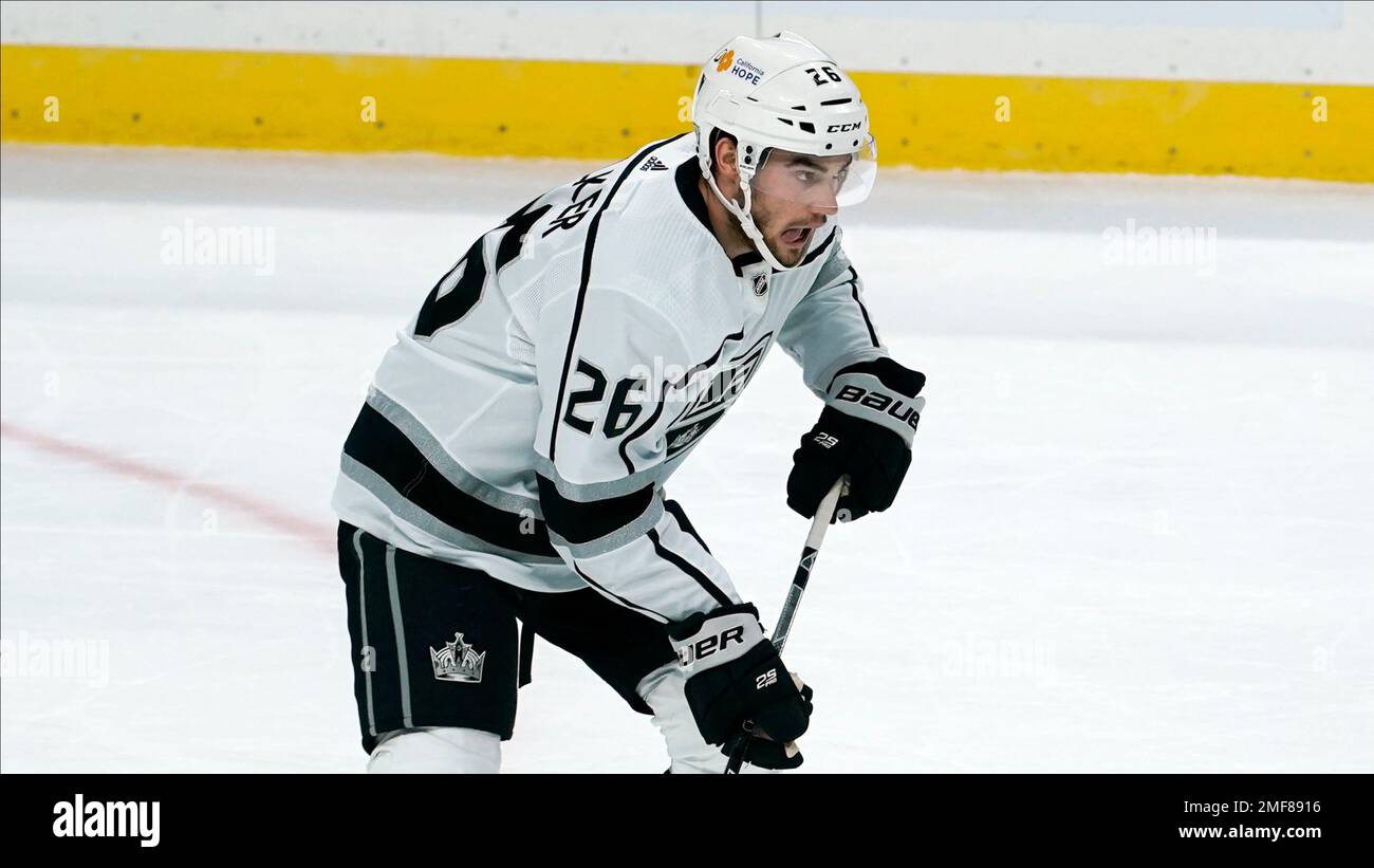 Los Angeles Kings' Sean Walker (26) plays against the Minnesota Wild in ...