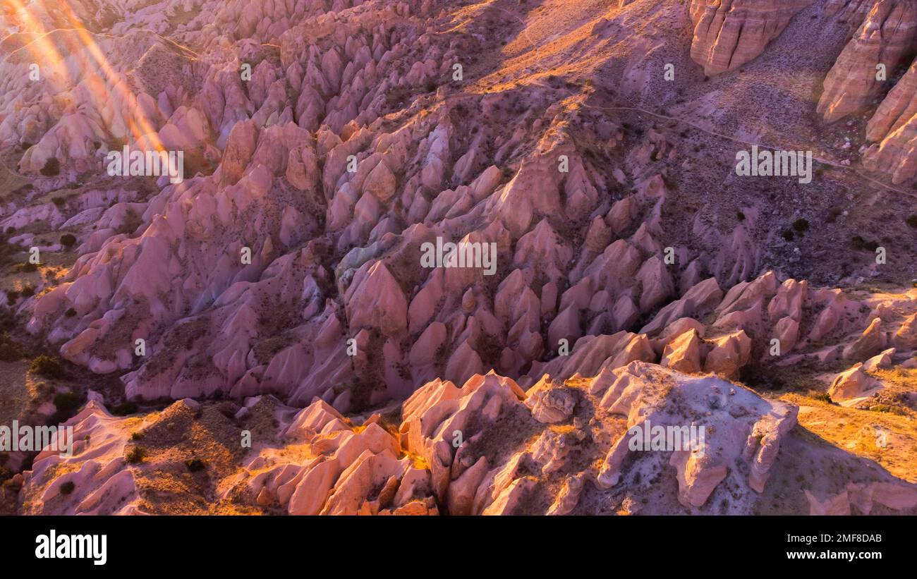 Colourful Mountains. Red and Pink Valley At Sunset. Tourist Attractions ...
