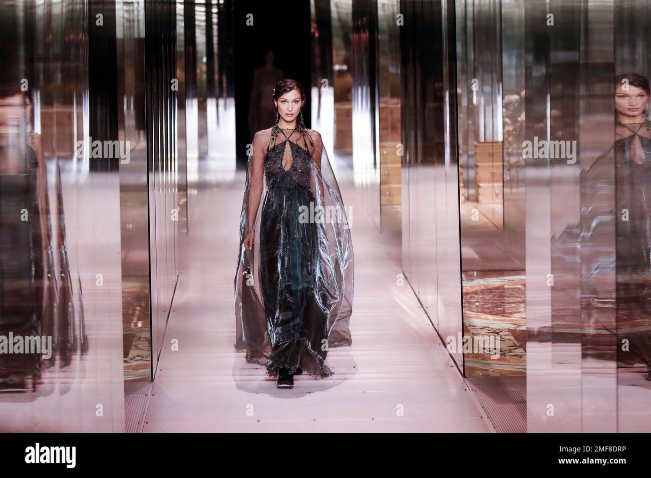 EDS NOTE NUDITY - Model Bella Hadid wears a creation for Fendi's Spring ...