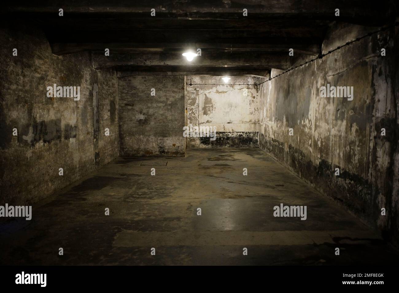 A view inside gas chamber one at the former Nazi death camp of ...
