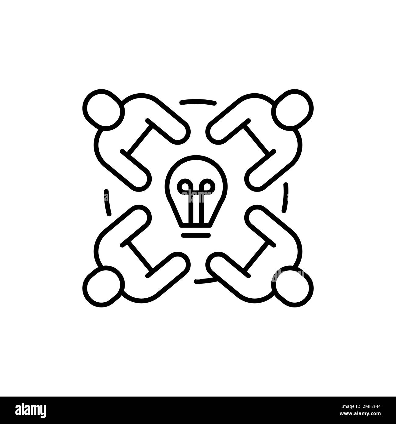 Business meeting color line icon. Diverse group of people. Vector ...