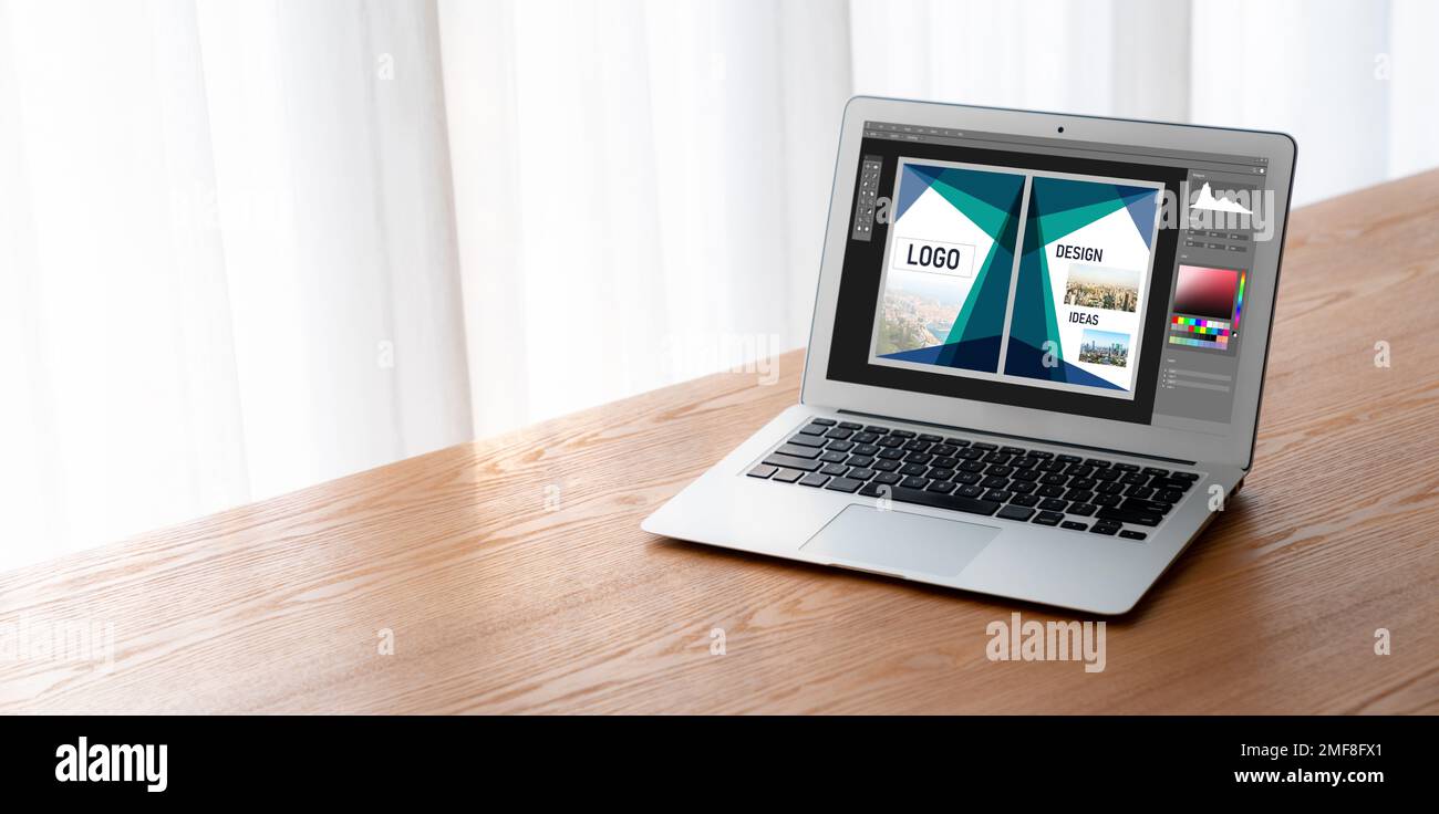 Graphic designer software for modern design of web page and commercial ...