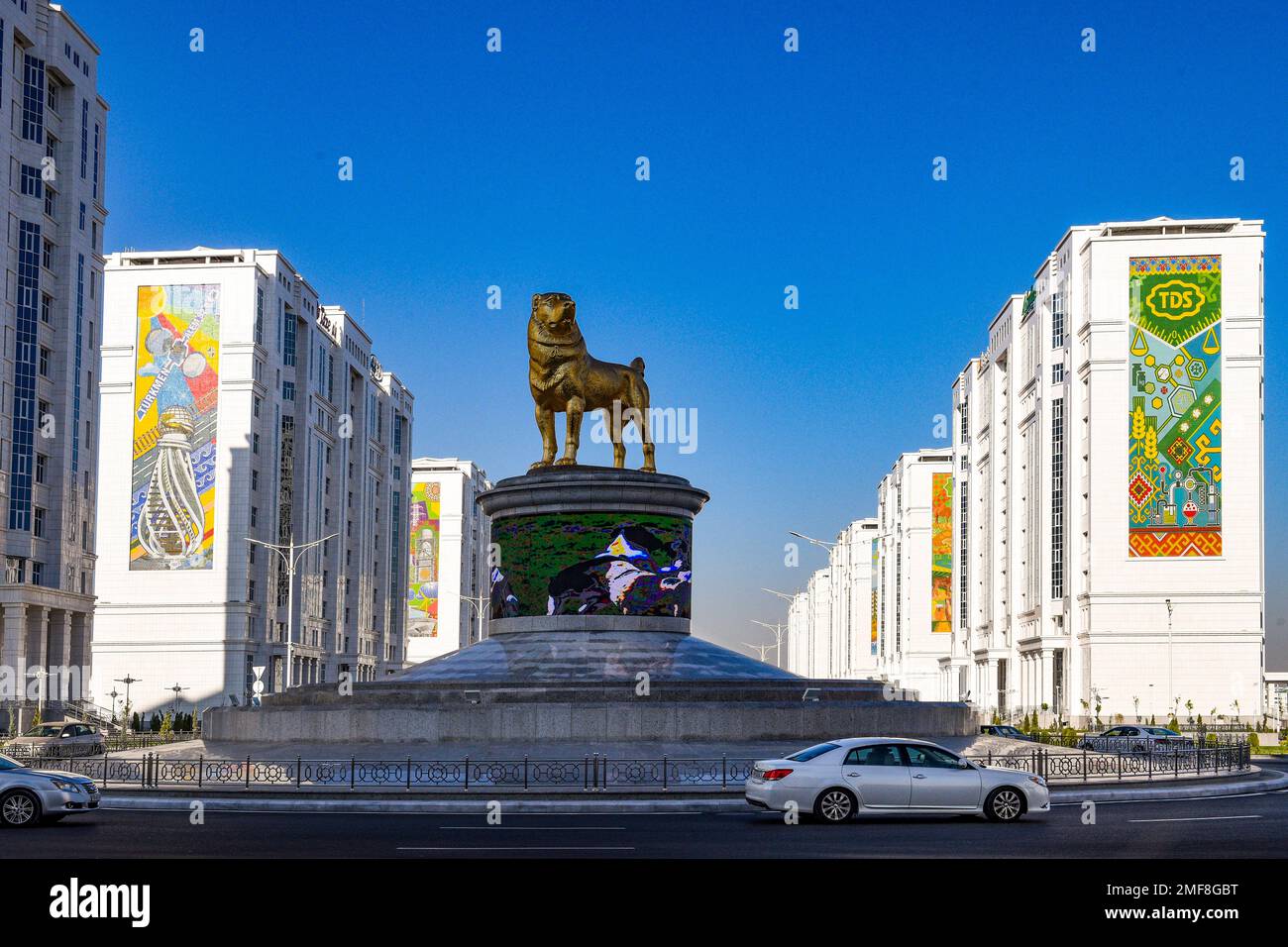 The statue of the Alabai, the Central Asian shepherd dog is seen in ...