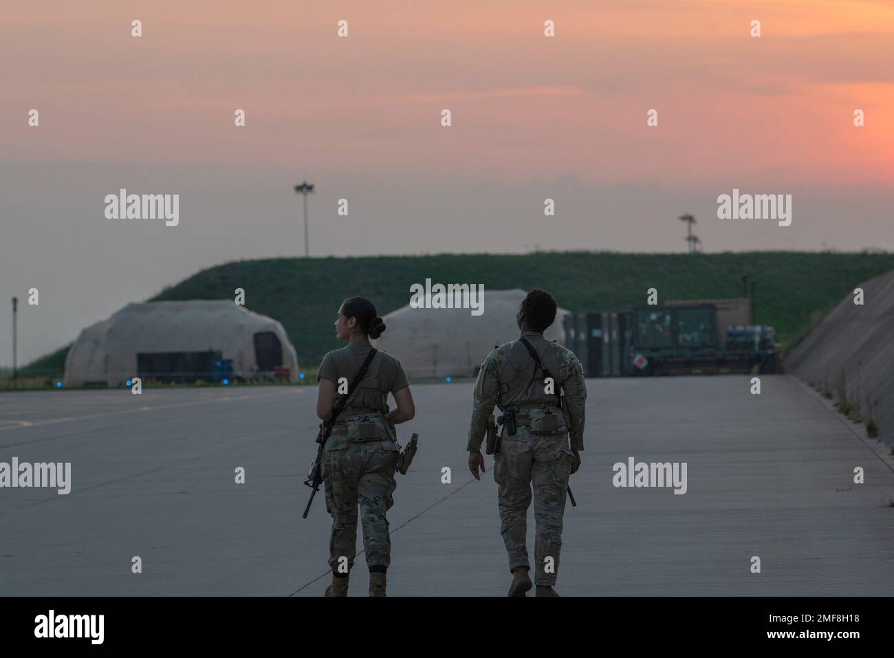 U.S. Air Force Airman 1st Class Melehekaa Taufaao, left, and Senior ...