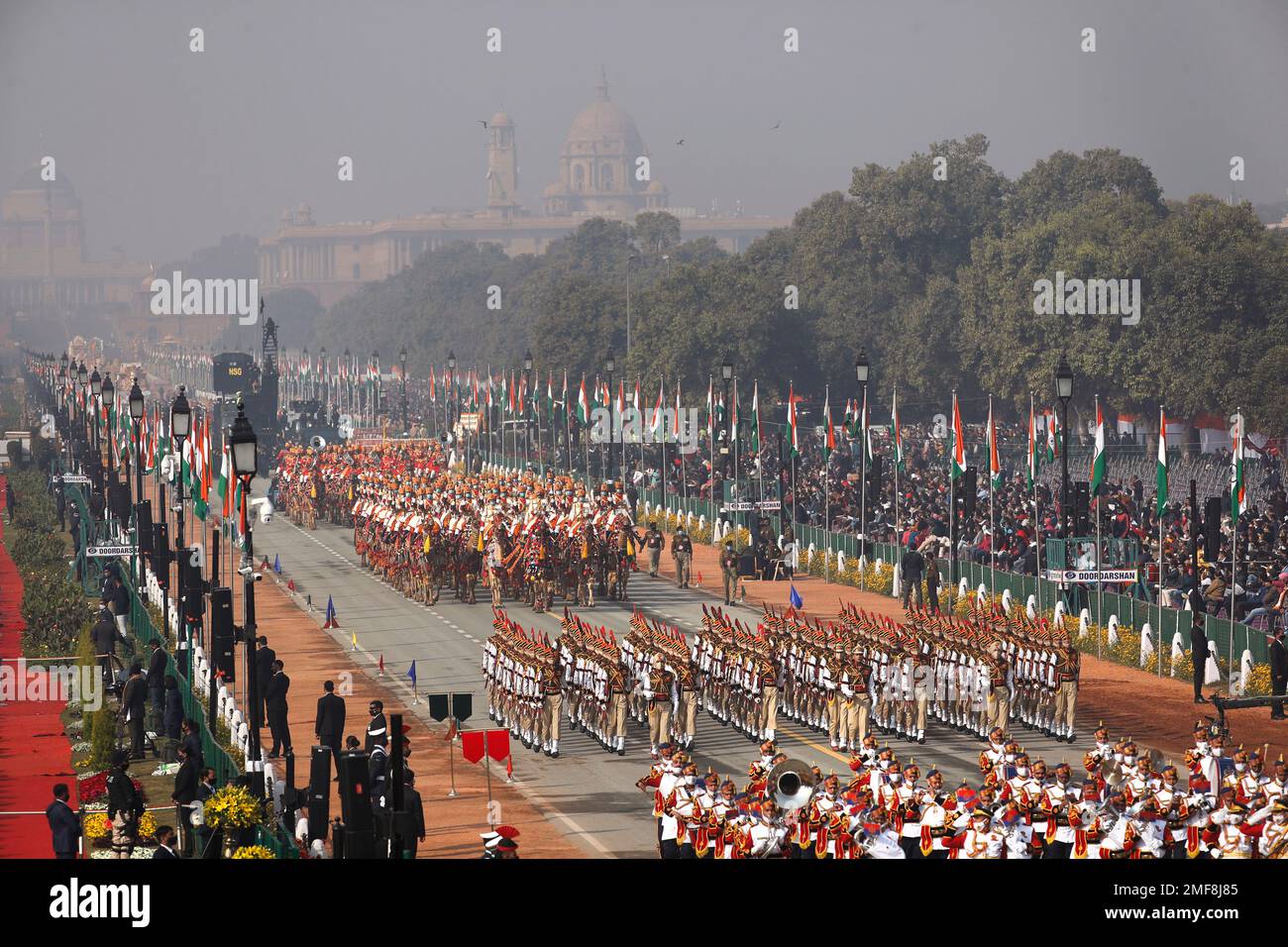 Indian para-military force soldiers march through the ceremonial ...